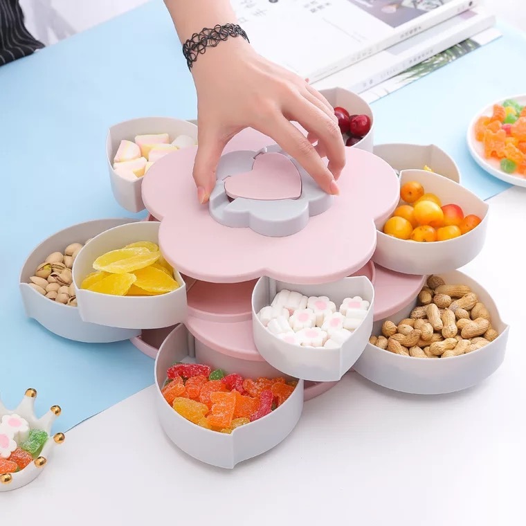 Multifunctional Double-Levels Rotating Box for Dry Fruits, Nuts, Candys ...