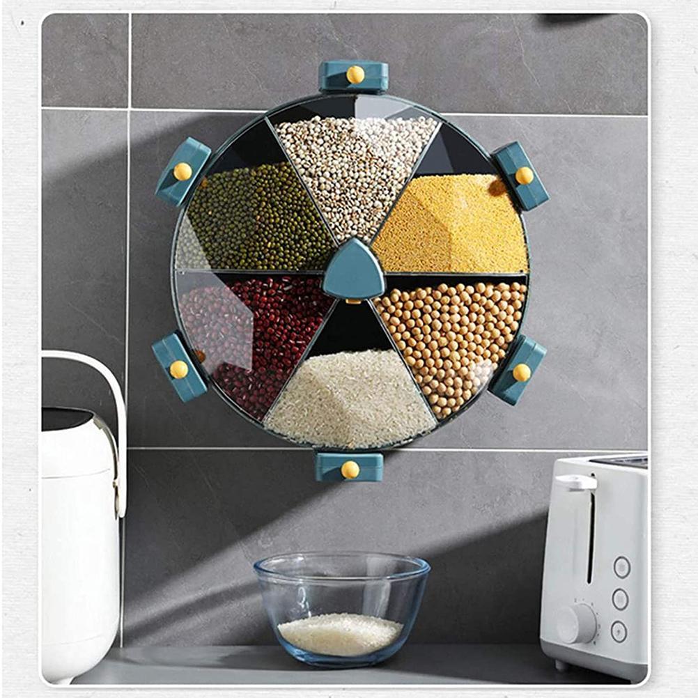 Wall mounted dry food storage container with 6 areas - Ehoo Kitchen